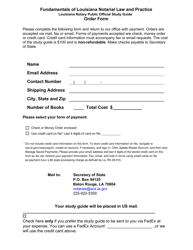 Louisiana Notary Study Guide Order Form - Fill Out, Sign Online and ...