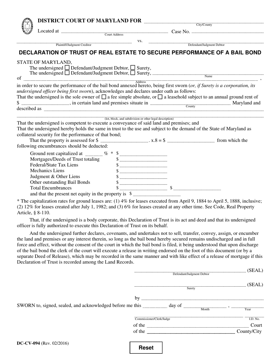 Form DC-CV-094 - Fill Out, Sign Online and Download Fillable PDF ...