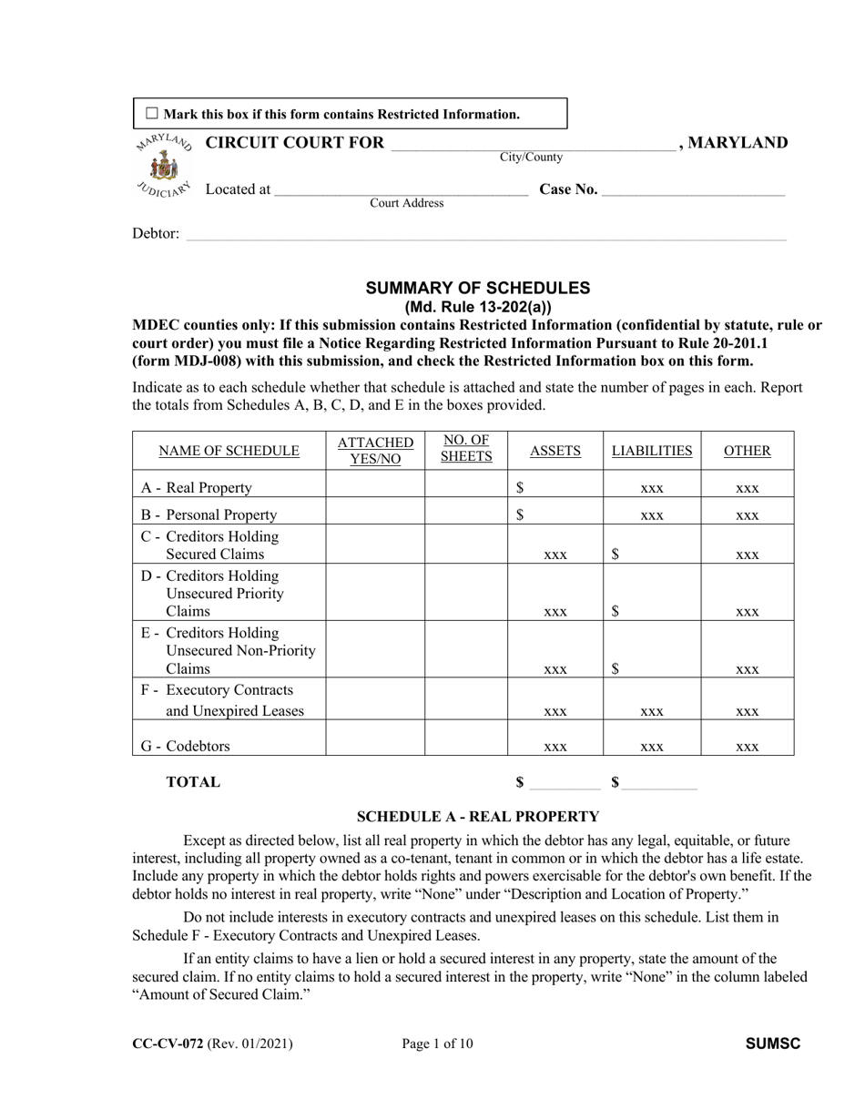 Form CC-CV-072 - Fill Out, Sign Online and Download Fillable PDF ...