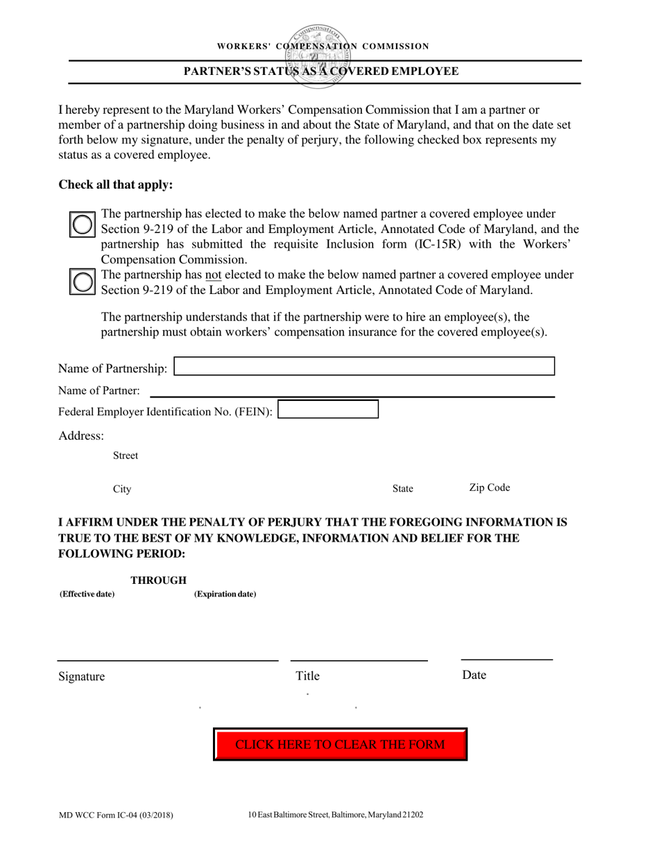 WCC Form IC-04 - Fill Out, Sign Online and Download Fillable PDF ...