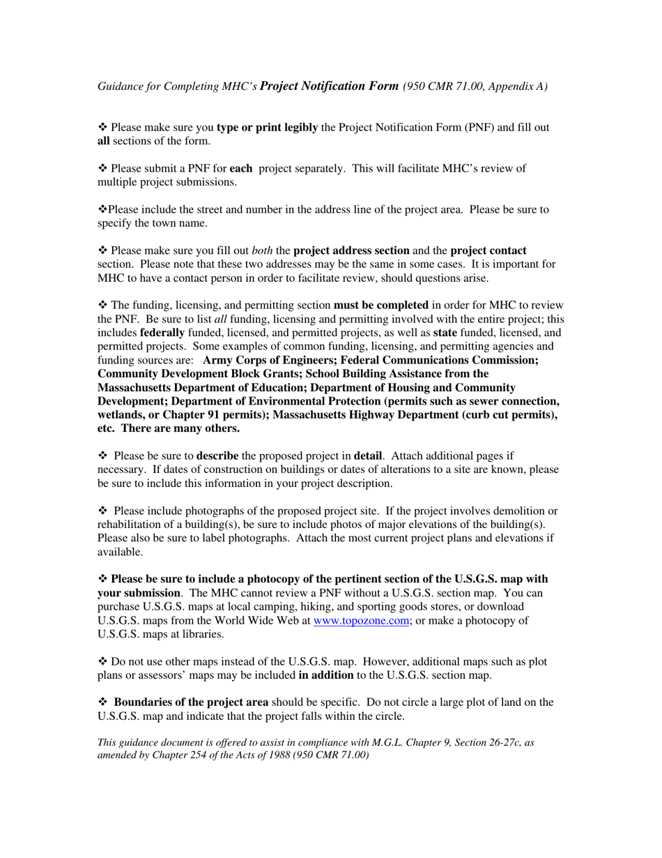 Download Instructions for Appendix A Project Notification Form PDF ...