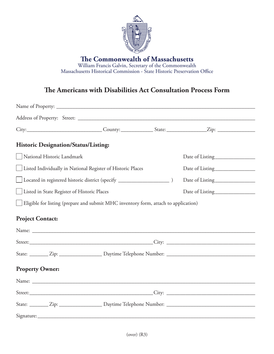 Massachusetts The Americans With Disabilities Act Consultation Process ...