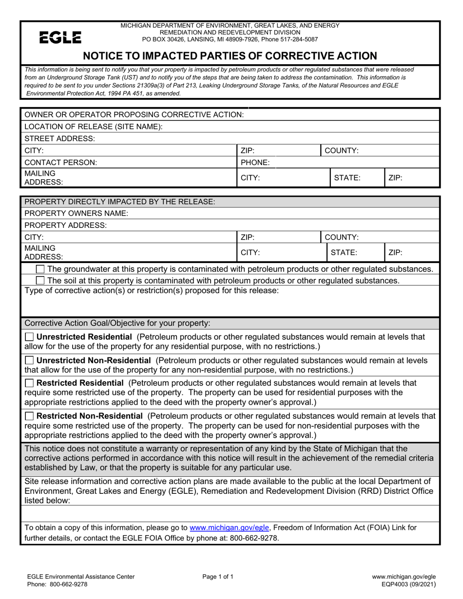 Form EQP4003 - Fill Out, Sign Online and Download Printable PDF ...