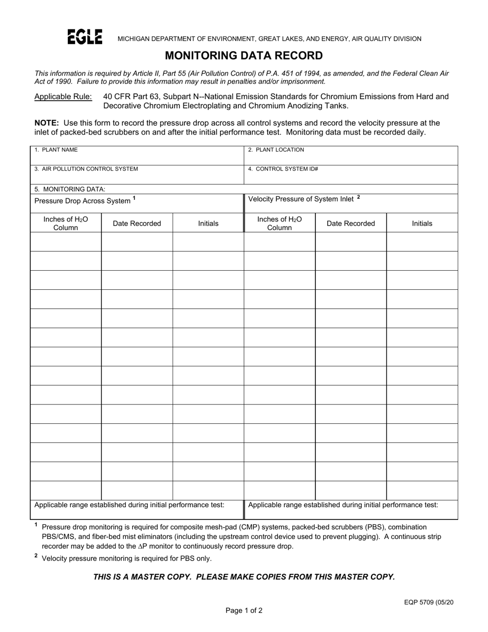 Form EQP5709 - Fill Out, Sign Online and Download Fillable PDF ...