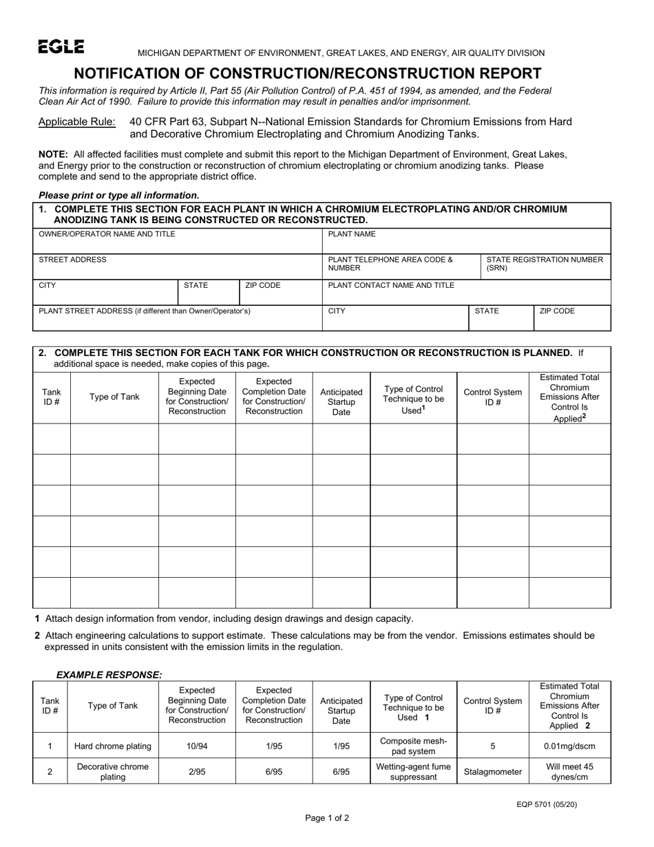 Form EQP5701 - Fill Out, Sign Online and Download Fillable PDF ...