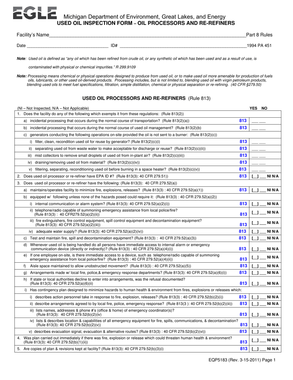 Form EQP5183 - Fill Out, Sign Online and Download Printable PDF ...