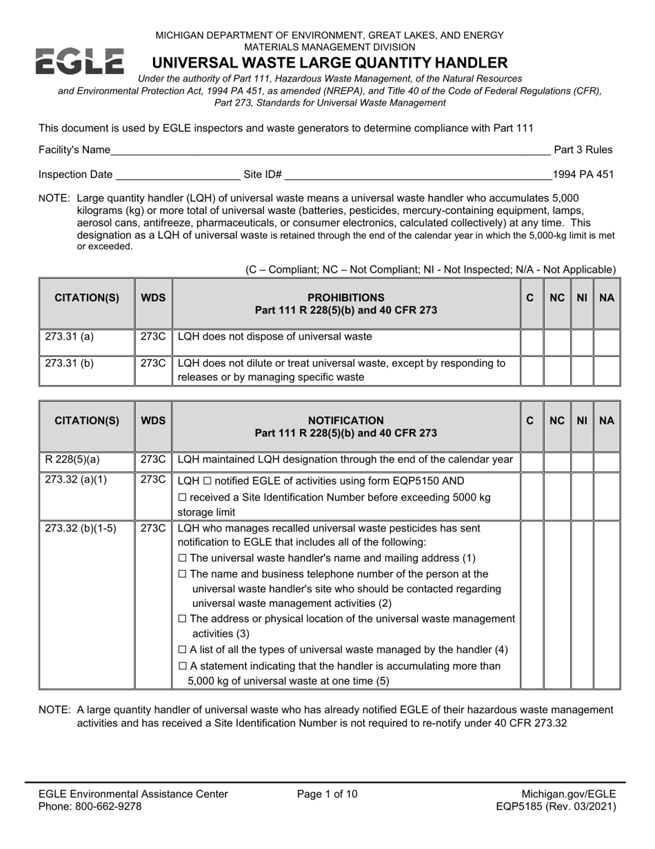 Form EQP5185 - Fill Out, Sign Online and Download Printable PDF ...