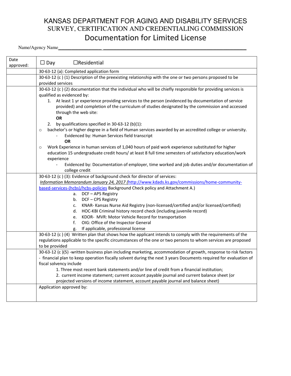 Kansas Limited Scope License Checklist - Fill Out, Sign Online and ...