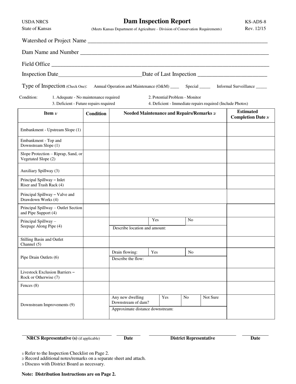 Form KS-ADS-8 - Fill Out, Sign Online and Download Fillable PDF, Kansas ...