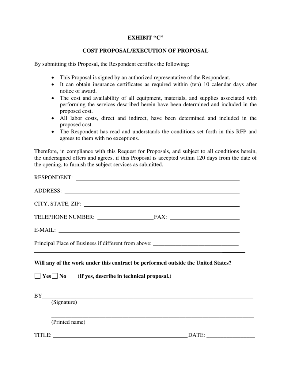 Mississippi Cost Proposal/Execution of Proposal - Fill Out, Sign Online ...