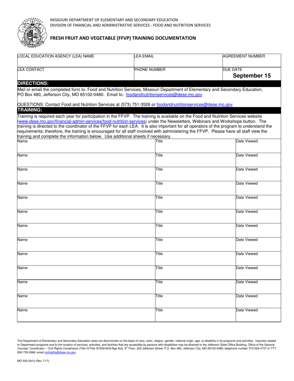 Form MO500-2912 - Fill Out, Sign Online and Download Fillable PDF ...