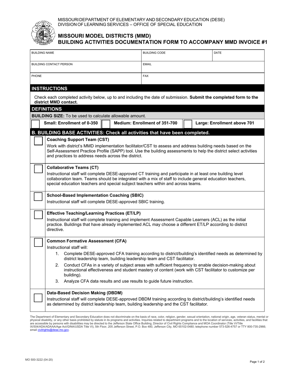 Form MO500-3222 - Fill Out, Sign Online and Download Fillable PDF ...