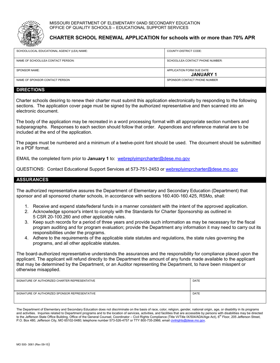 Form MO500-3061 - Fill Out, Sign Online and Download Fillable PDF ...