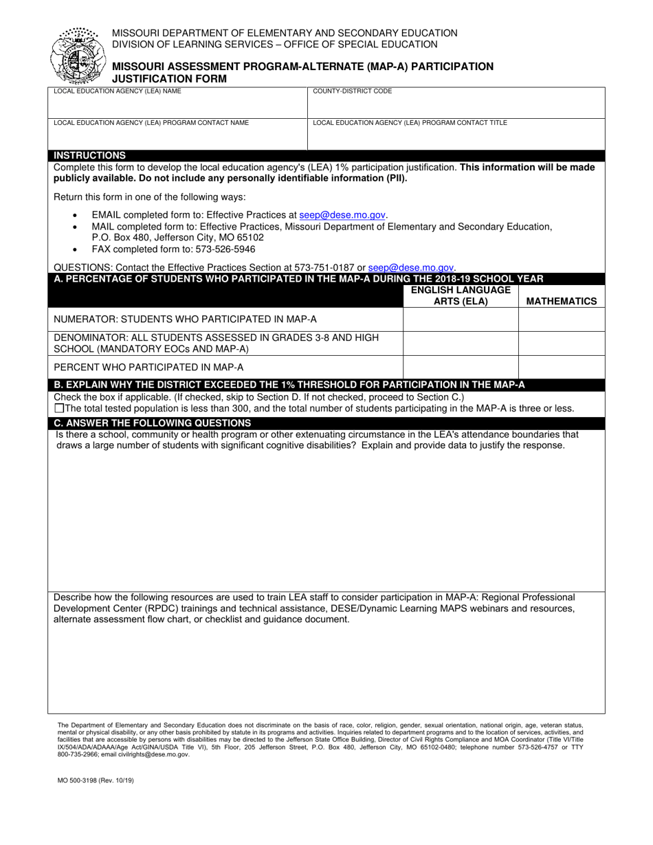 Form MO500-3198 - Fill Out, Sign Online and Download Fillable PDF ...