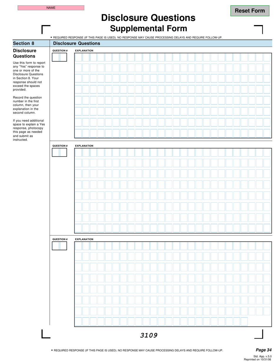 Missouri Disclosure Questions Supplemental Form - Fill Out, Sign Online ...