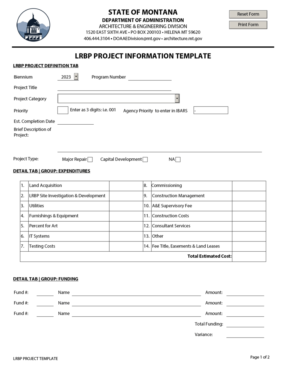 Montana Lrbp Project Information Template - Fill Out, Sign Online and ...