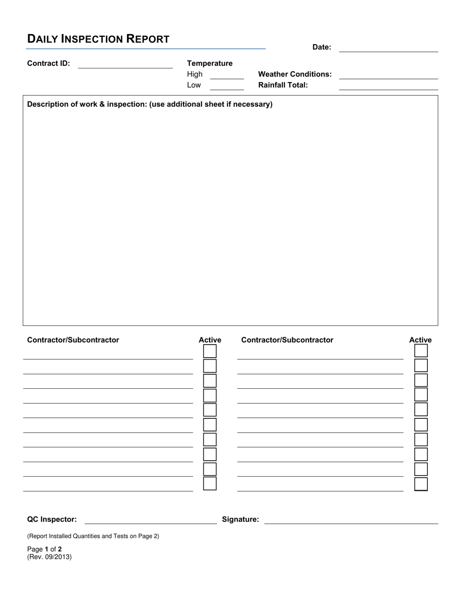 Missouri Daily Inspection Report - Fill Out, Sign Online and Download ...