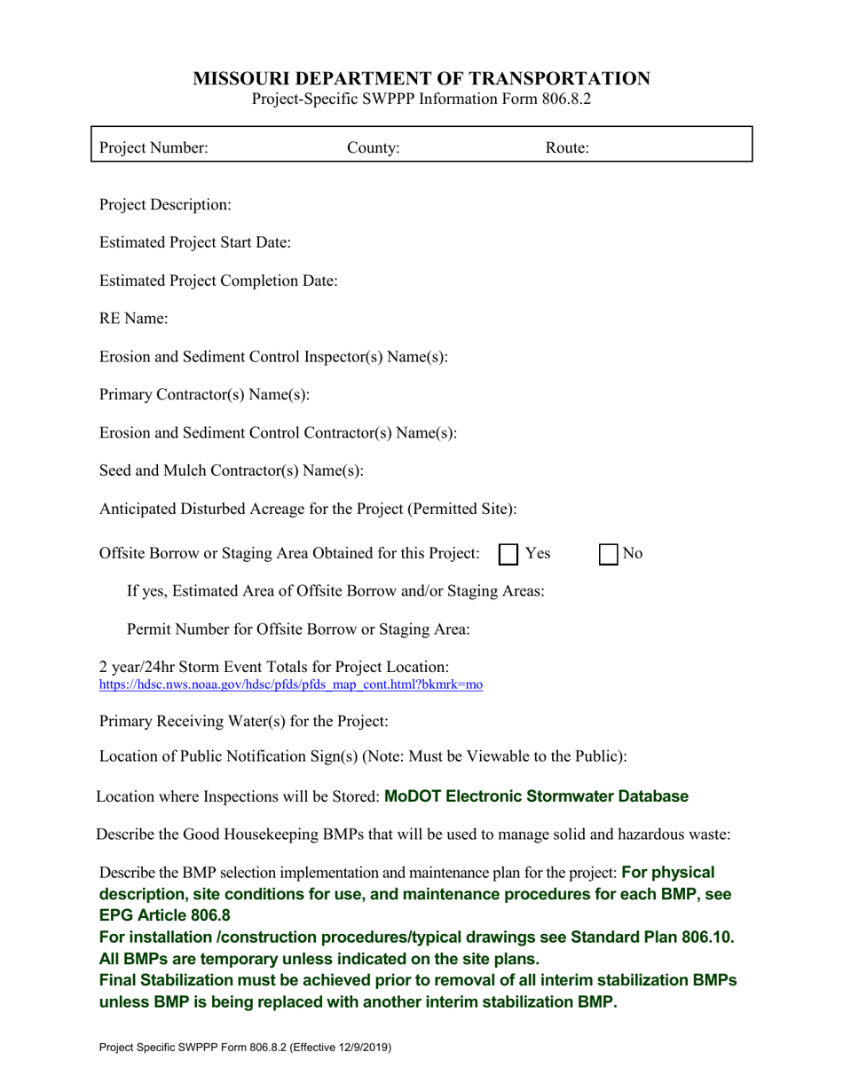 Form 806.8.2 - Fill Out, Sign Online and Download Fillable PDF ...