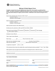 Montana Refusal of Work Report Form - Fill Out, Sign Online and ...