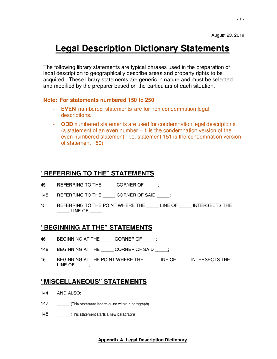Nebraska Legal Description Dictionary Statements - Fill Out, Sign ...