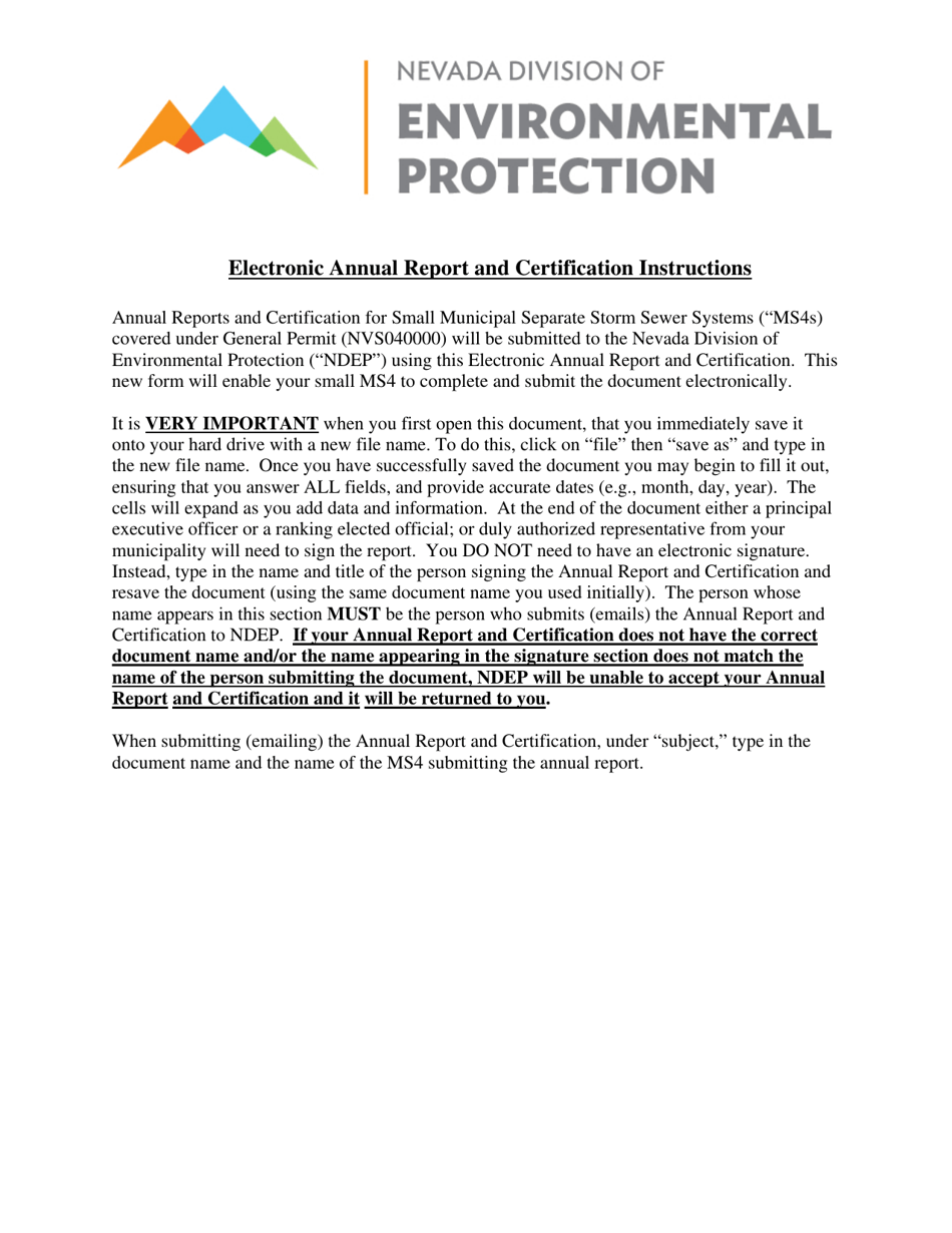 Nevada Stormwater Annual Report Template - Small Ms4 - Fill Out, Sign ...