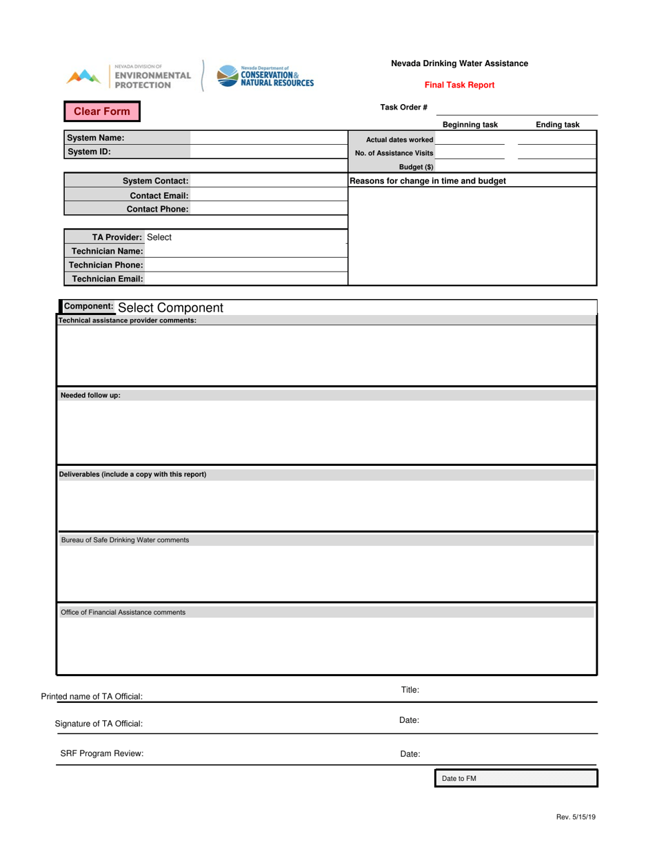 Nevada Final Task Report - Fill Out, Sign Online and Download PDF ...