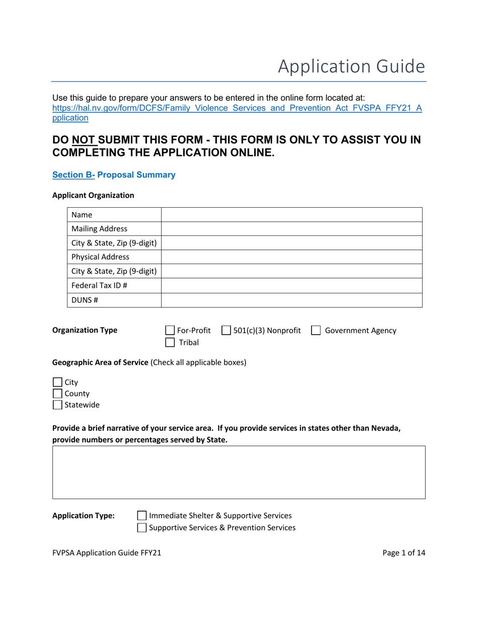 2021 Nevada Fvpsa Application Guide - Fill Out, Sign Online and ...