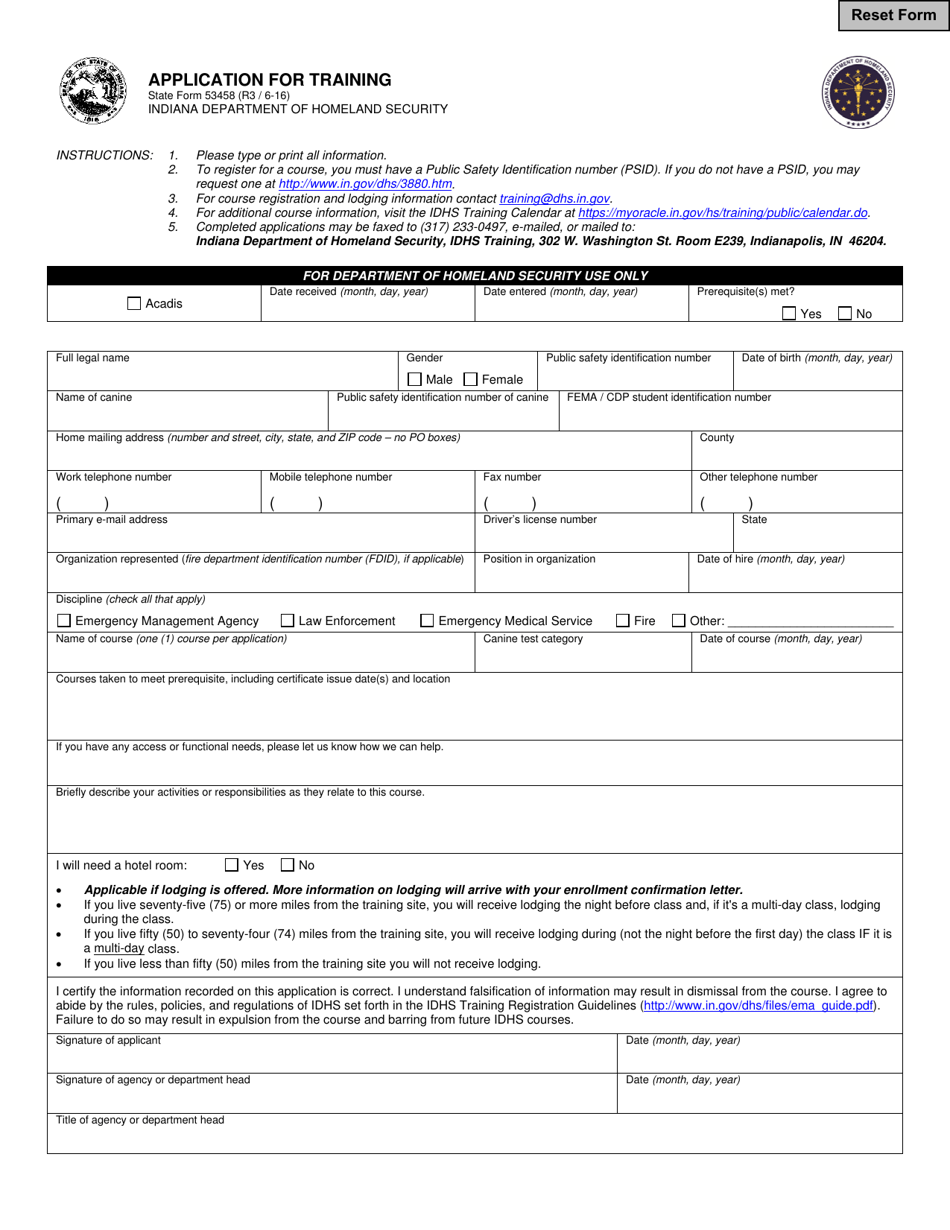 State Form 53458 - Fill Out, Sign Online and Download Fillable PDF ...