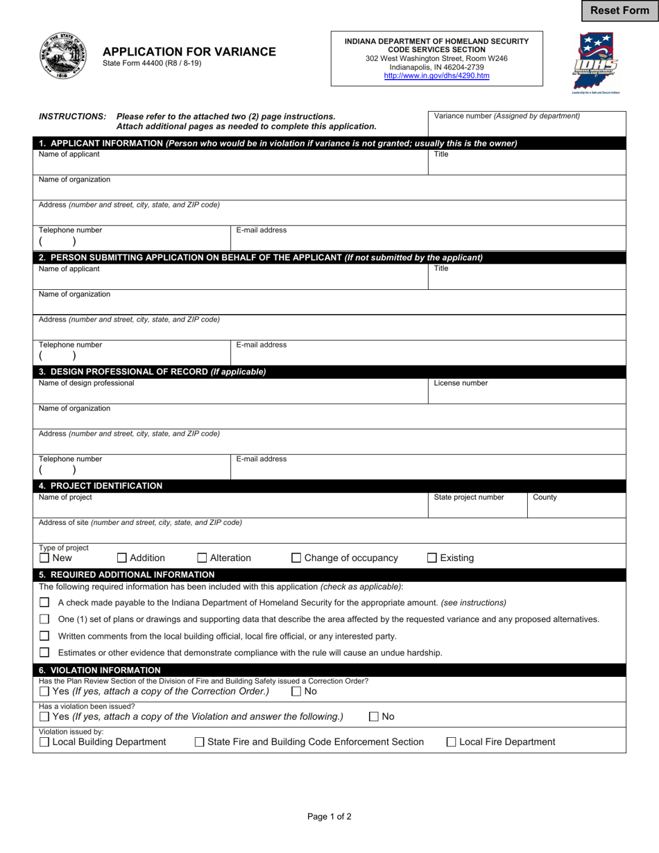 State Form 44400 - Fill Out, Sign Online and Download Fillable PDF ...