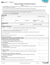 Form T1213 Download Fillable PDF or Fill Online Request to Reduce Tax ...