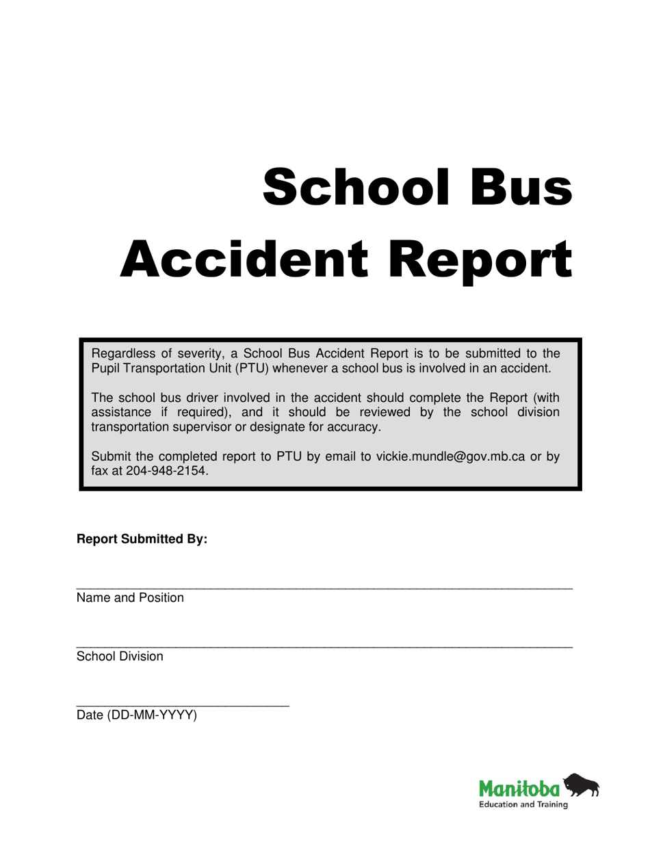Manitoba Canada School Bus Accident Report - Fill Out, Sign Online and ...