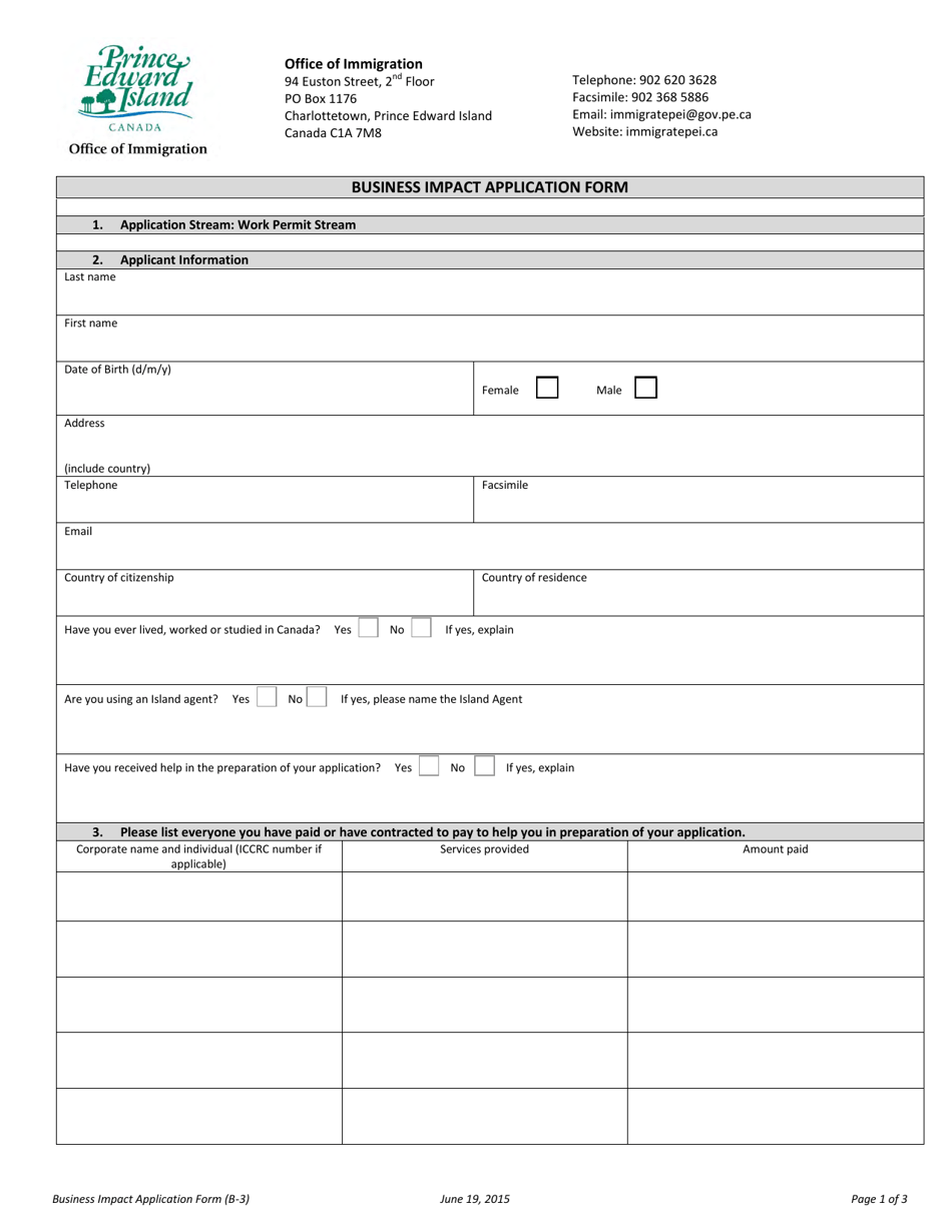 Form B-3 - Fill Out, Sign Online and Download Fillable PDF, Prince ...
