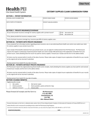 Prince Edward Island Canada Ostomy Supplies Claim Submission Form ...