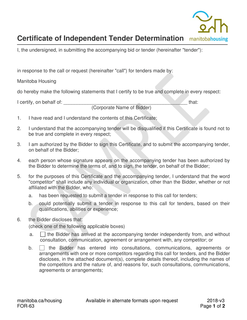 Form FOR-63 - Fill Out, Sign Online and Download Printable PDF ...