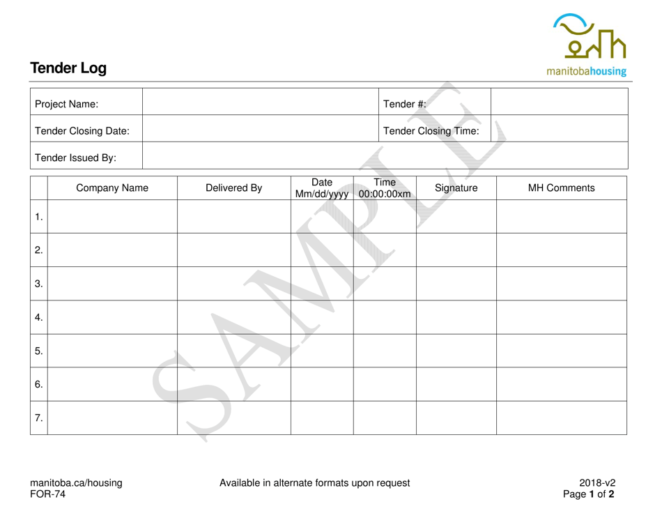 Form FOR-74 - Fill Out, Sign Online and Download Printable PDF ...