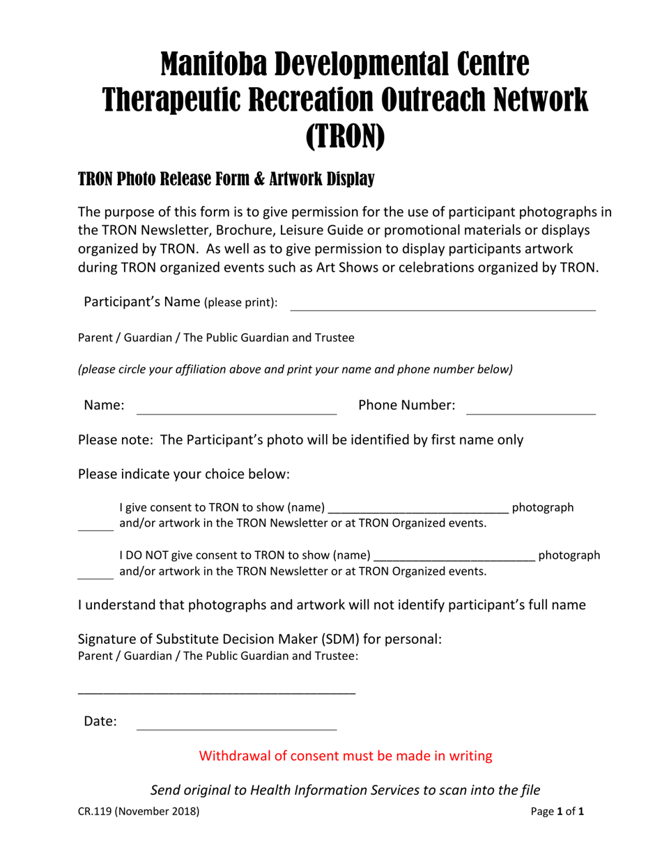 Form CR.119 - Fill Out, Sign Online and Download Printable PDF ...