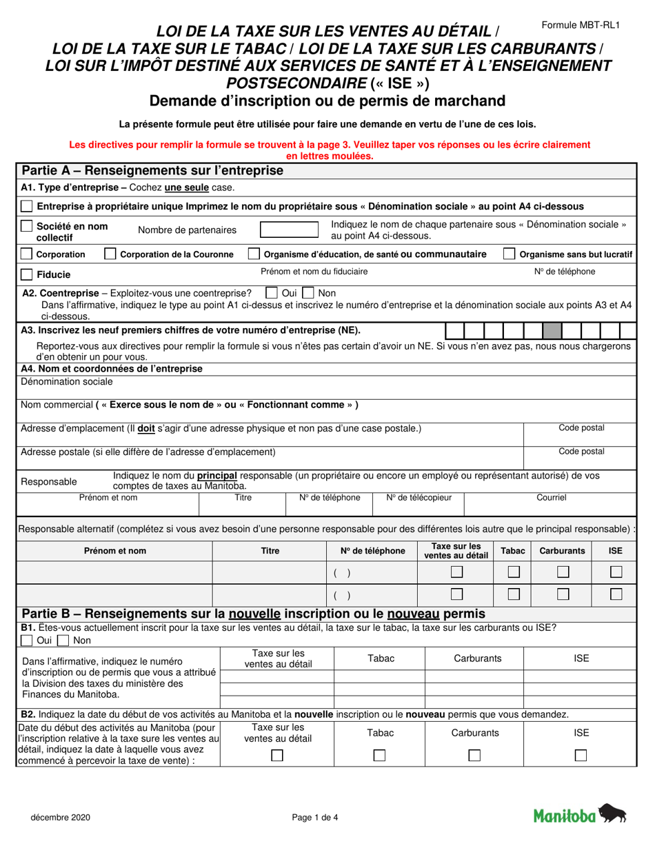 Forme MBT-RL1 - Fill Out, Sign Online and Download Fillable PDF ...
