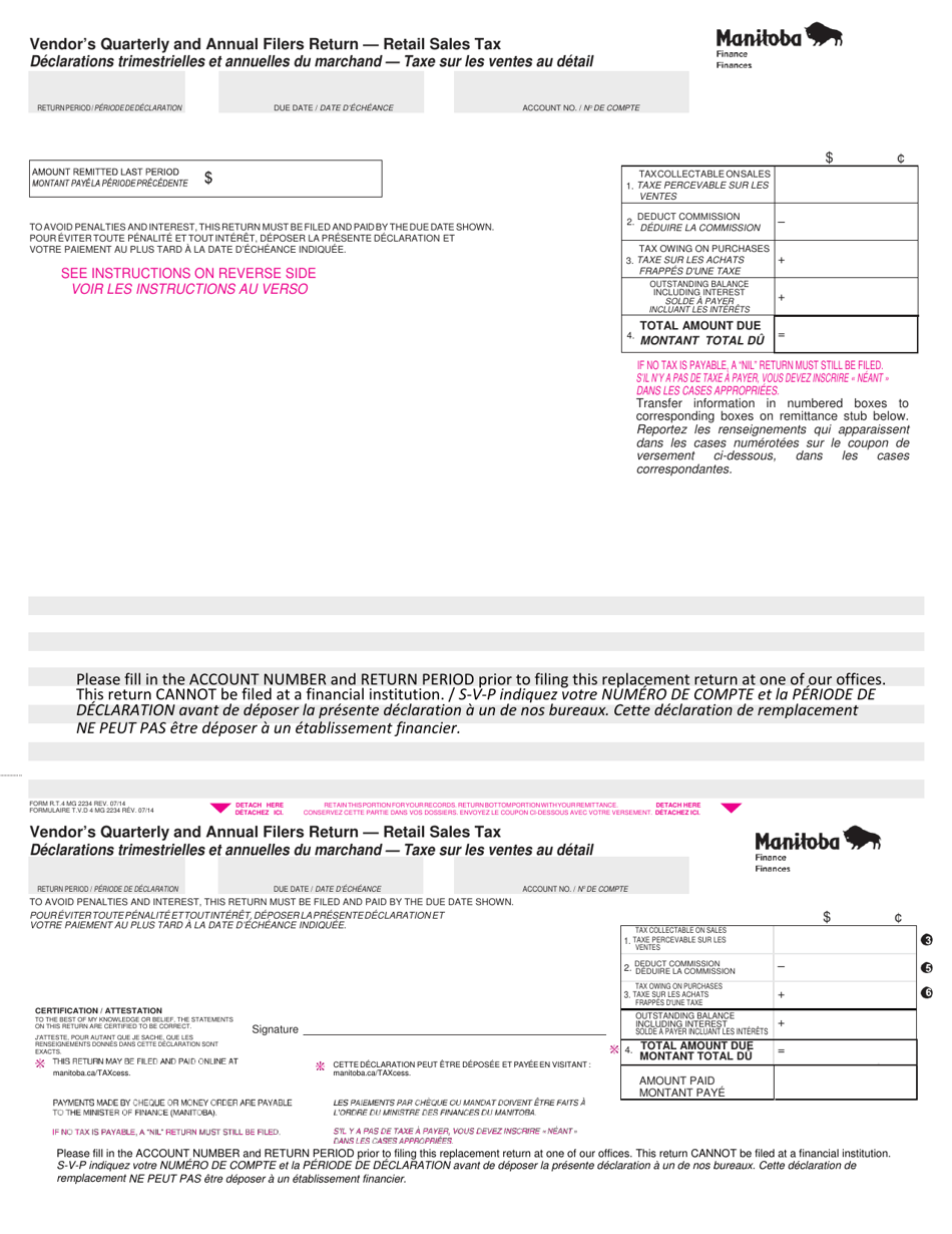 Form R.T.4 (MG2234) - Fill Out, Sign Online and Download Fillable PDF ...
