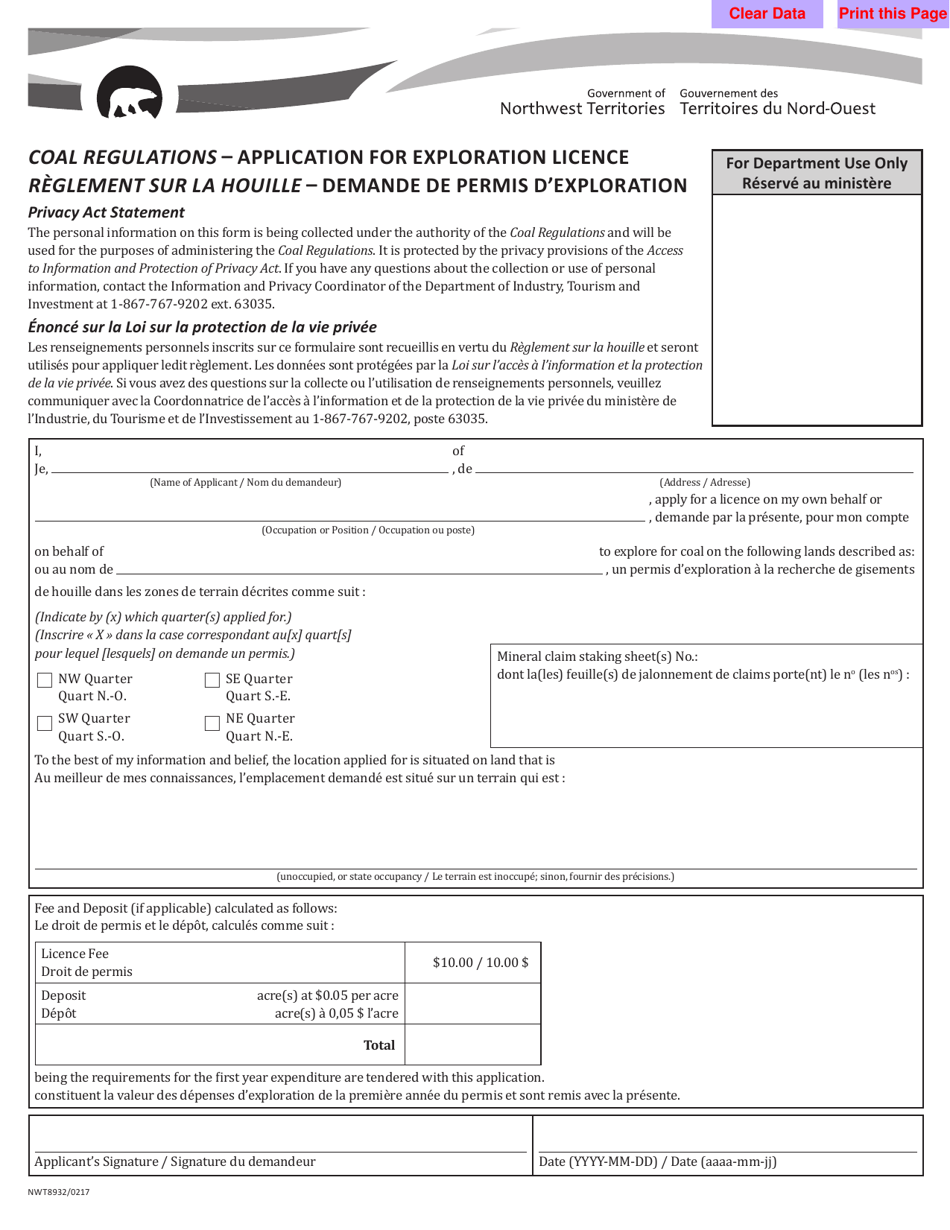 Form 5 (NWT8932) - Fill Out, Sign Online and Download Fillable PDF ...