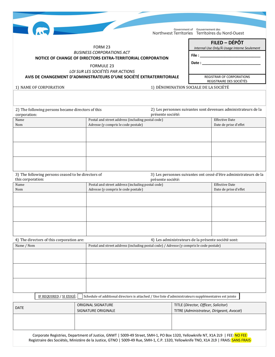Form 23 - Fill Out, Sign Online and Download Fillable PDF, Northwest ...