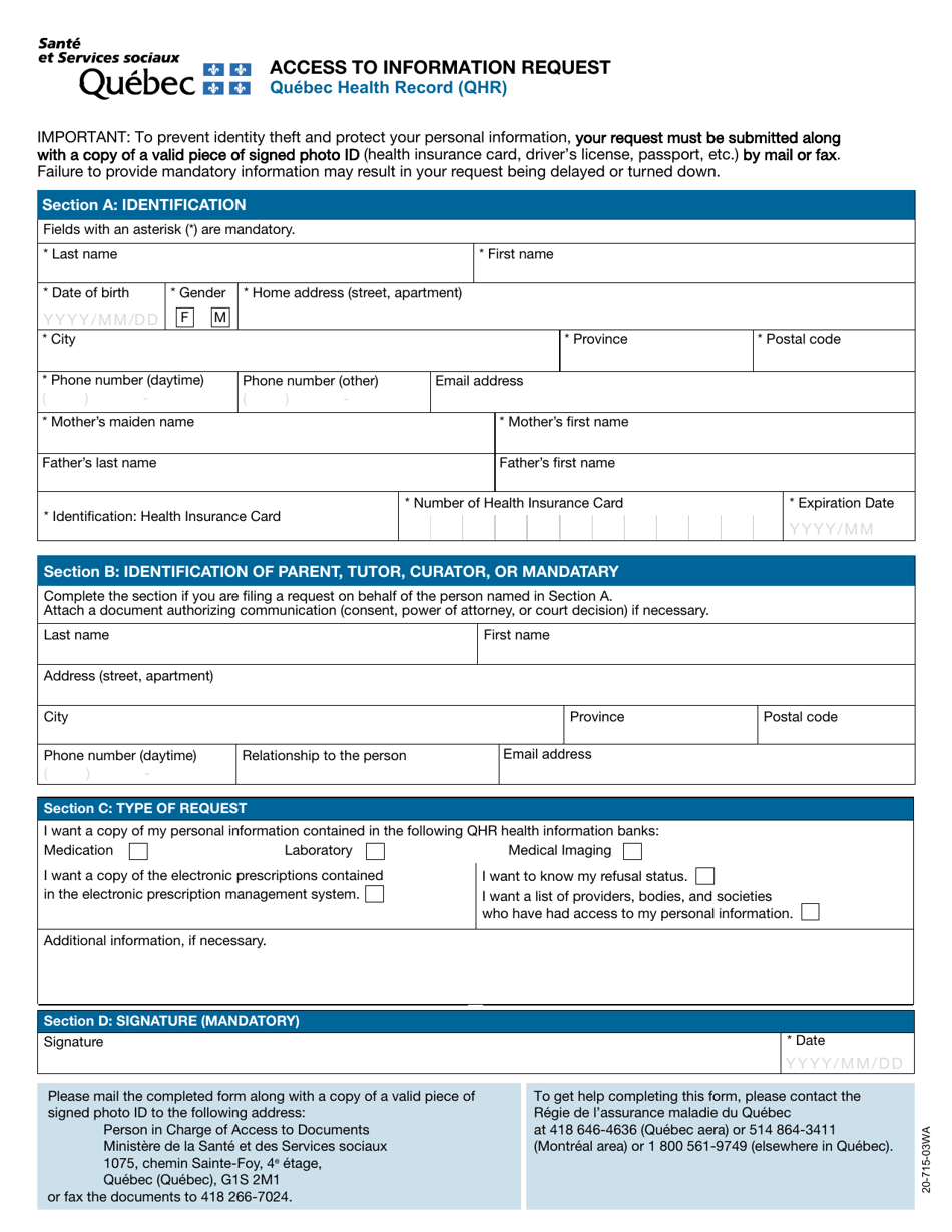 Form 20-715-03WA Download Fillable PDF or Fill Online Access to ...