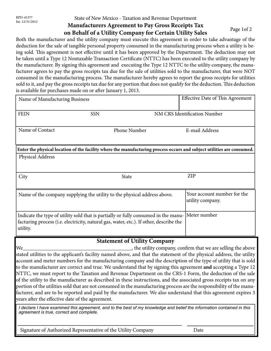 Form RPD-41377 - Fill Out, Sign Online and Download Printable PDF, New ...