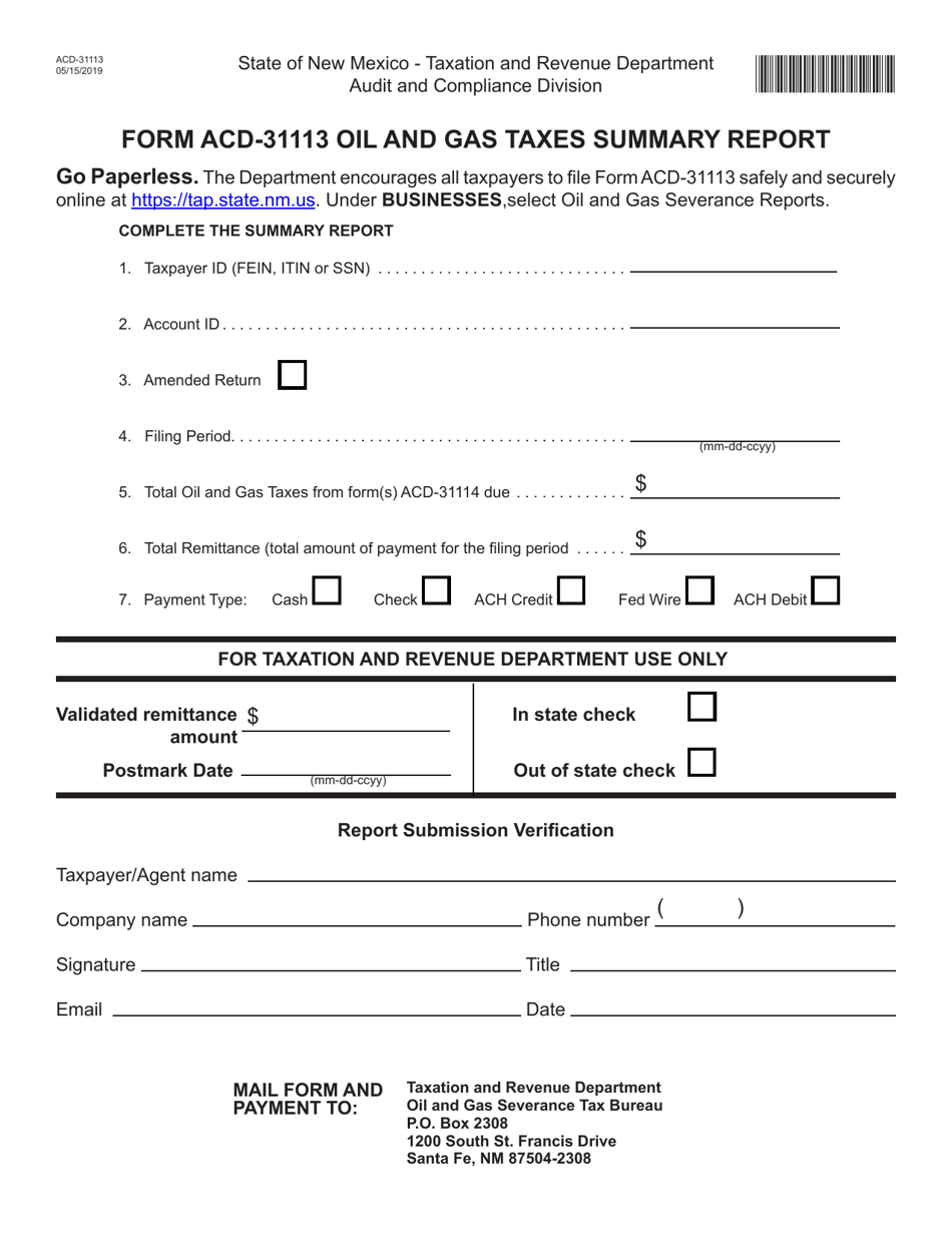 Form ACD-31113 - Fill Out, Sign Online and Download Printable PDF, New ...