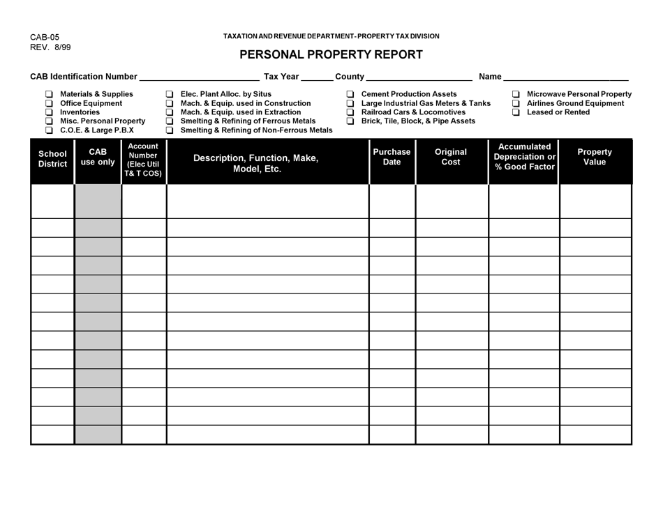 Form CAB-05 - Fill Out, Sign Online and Download Printable PDF, New ...