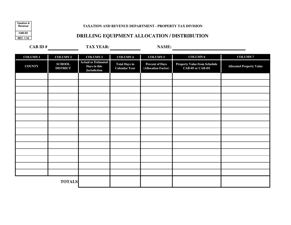 Form CAB-D2 - Fill Out, Sign Online and Download Printable PDF, New ...