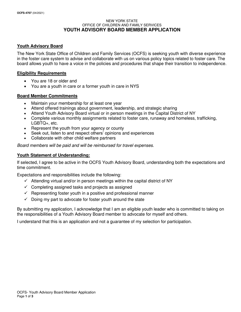 Form OCFS-4707 - Fill Out, Sign Online and Download Printable PDF, New ...