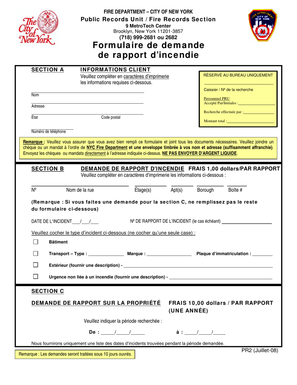 Forme PR2 - Fill Out, Sign Online and Download Printable PDF, New York ...