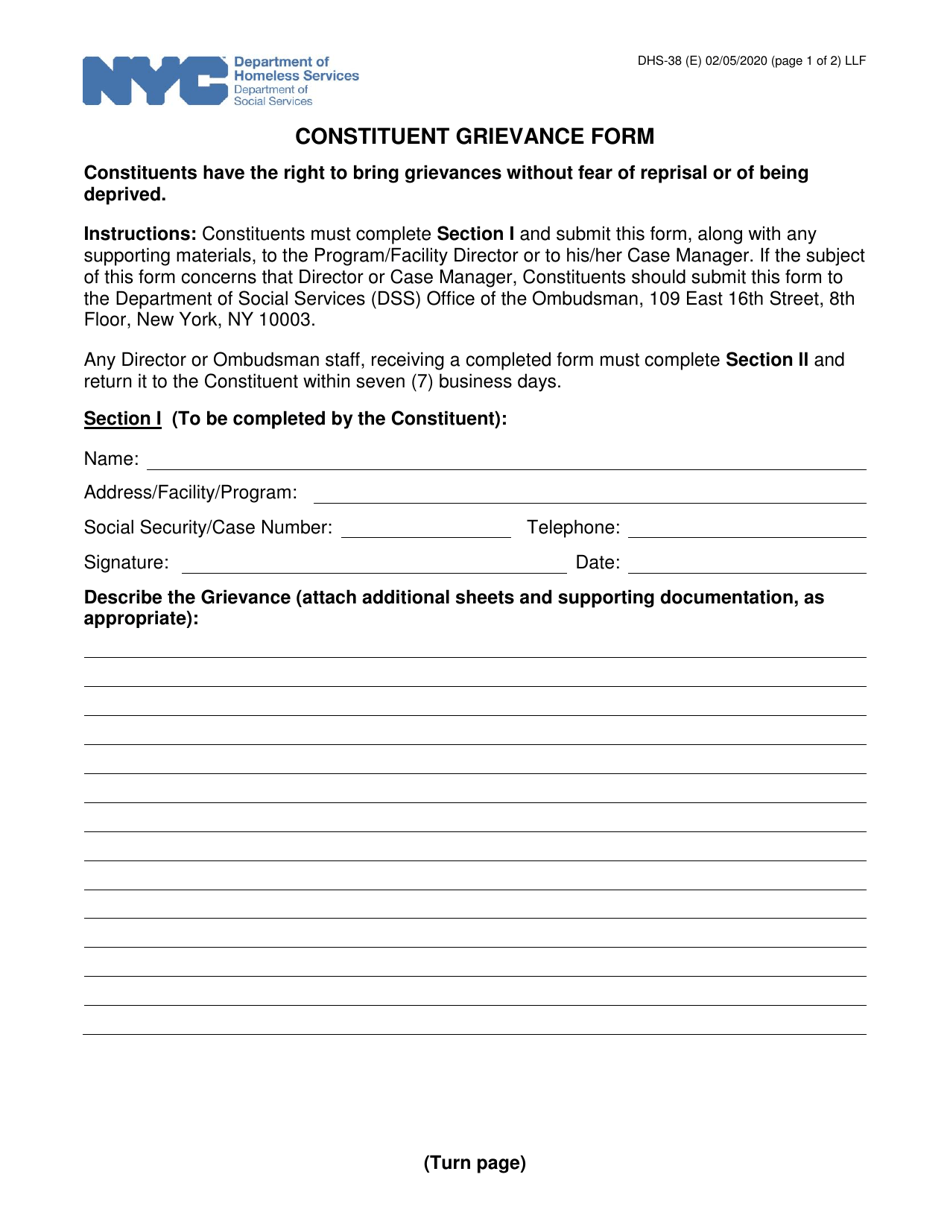 Form DHS-38 - Fill Out, Sign Online and Download Printable PDF, New ...