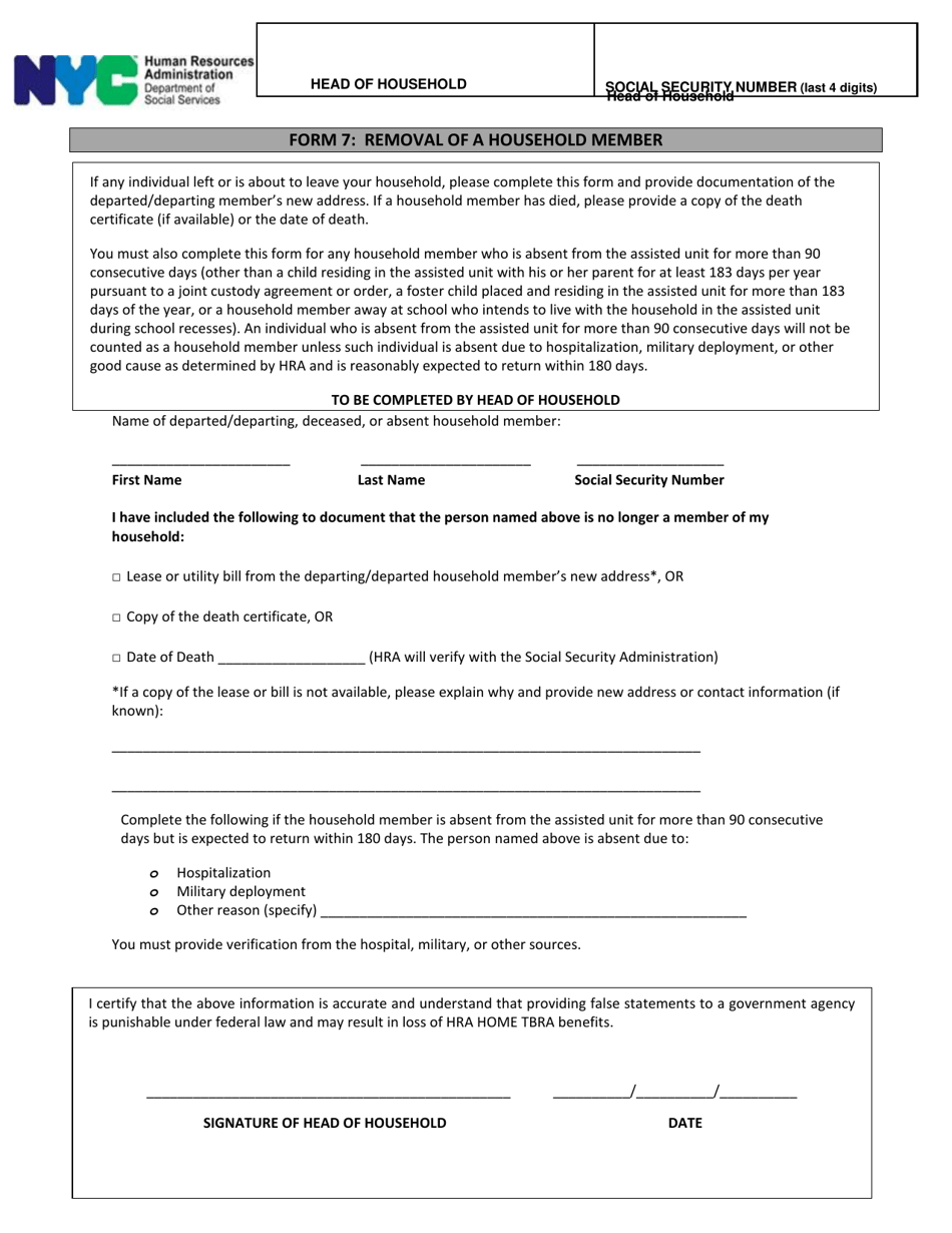 Form 7 - Fill Out, Sign Online and Download Printable PDF, New York ...