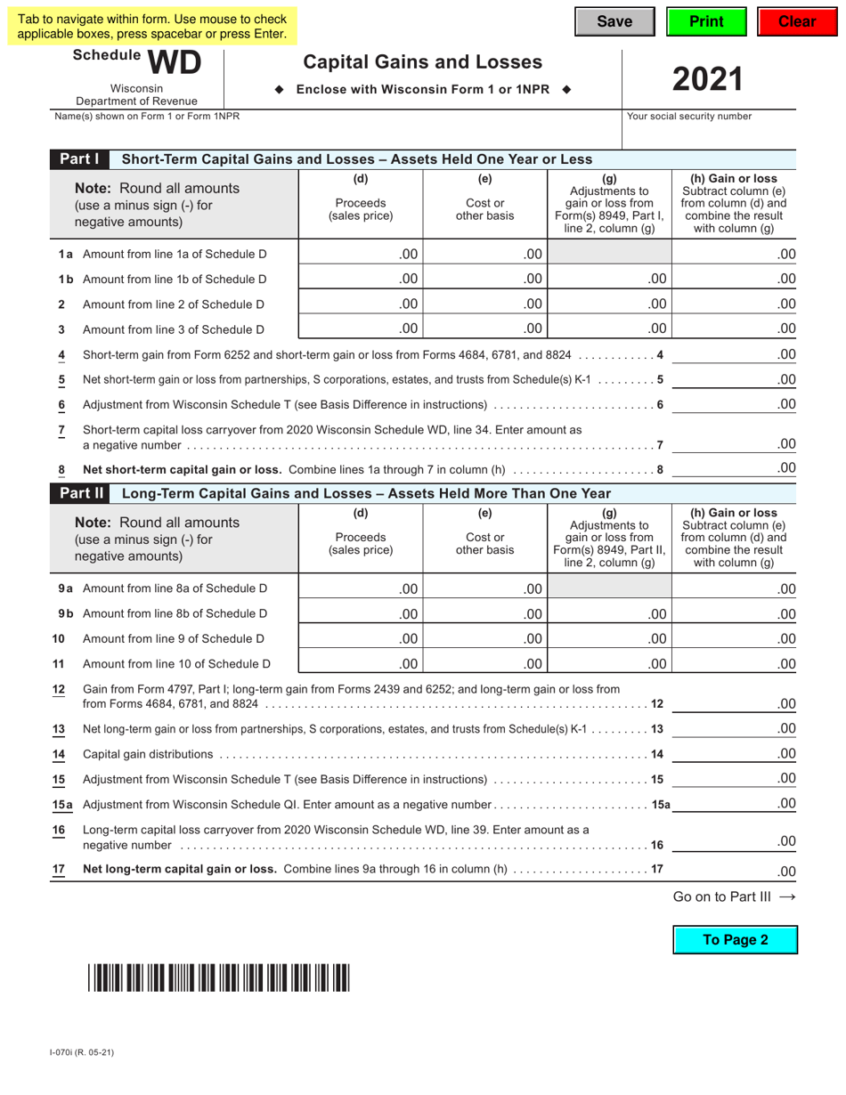 Form I-070 Schedule WD - 2021 - Fill Out, Sign Online and Download ...